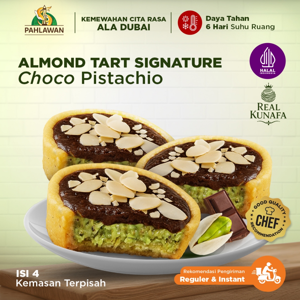 Jual Almond Tart Signature Choco Pistachio (Isi 4) - Oleh-oleh Khas ...