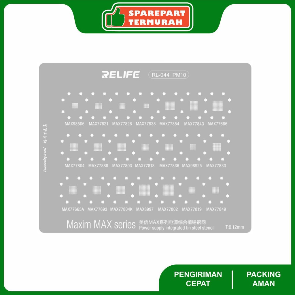 Jual Stencil Cetakan ic Bga RELIFE RL-044 PM10 FOR MAXIM MAX SERIES ...