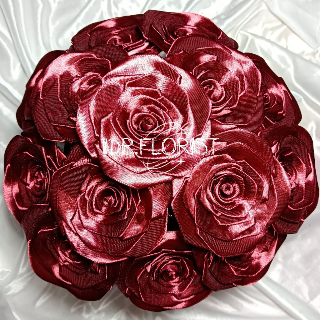 Jual Bunga Mawar Pita Satin | Bunga Satin | Bunga Buket | (harga ...