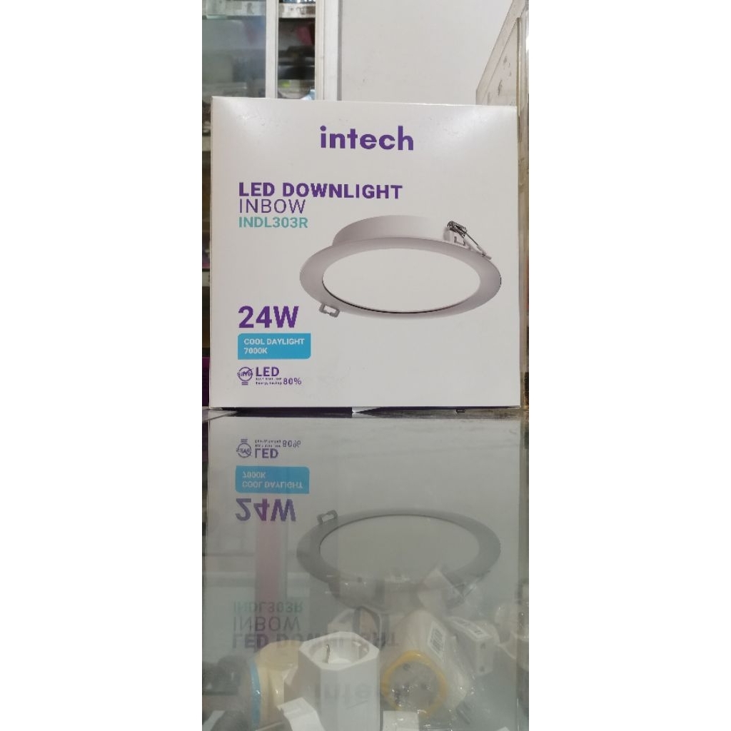 Jual Intech INDL303R LED DOWNLIGHT Inbow Round 24 Watt Cooldaylight ...