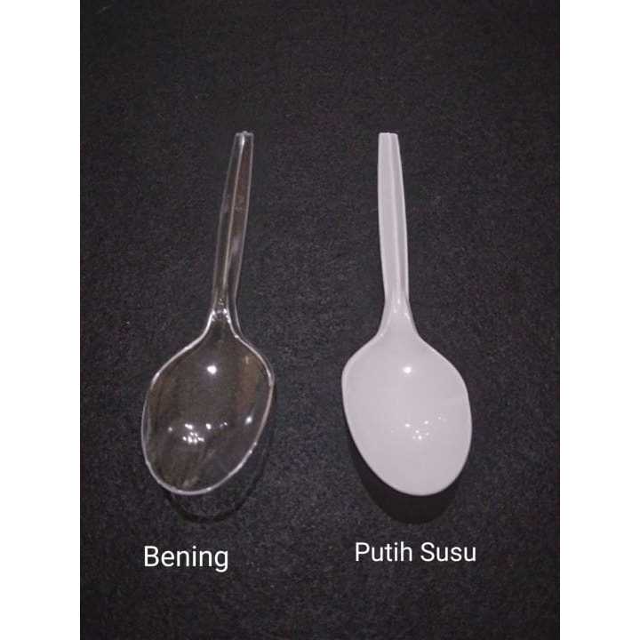 Jual Sendok Makan Plastik Bening PANJANG UNIVERSAL (25pcs) / Sendok ...