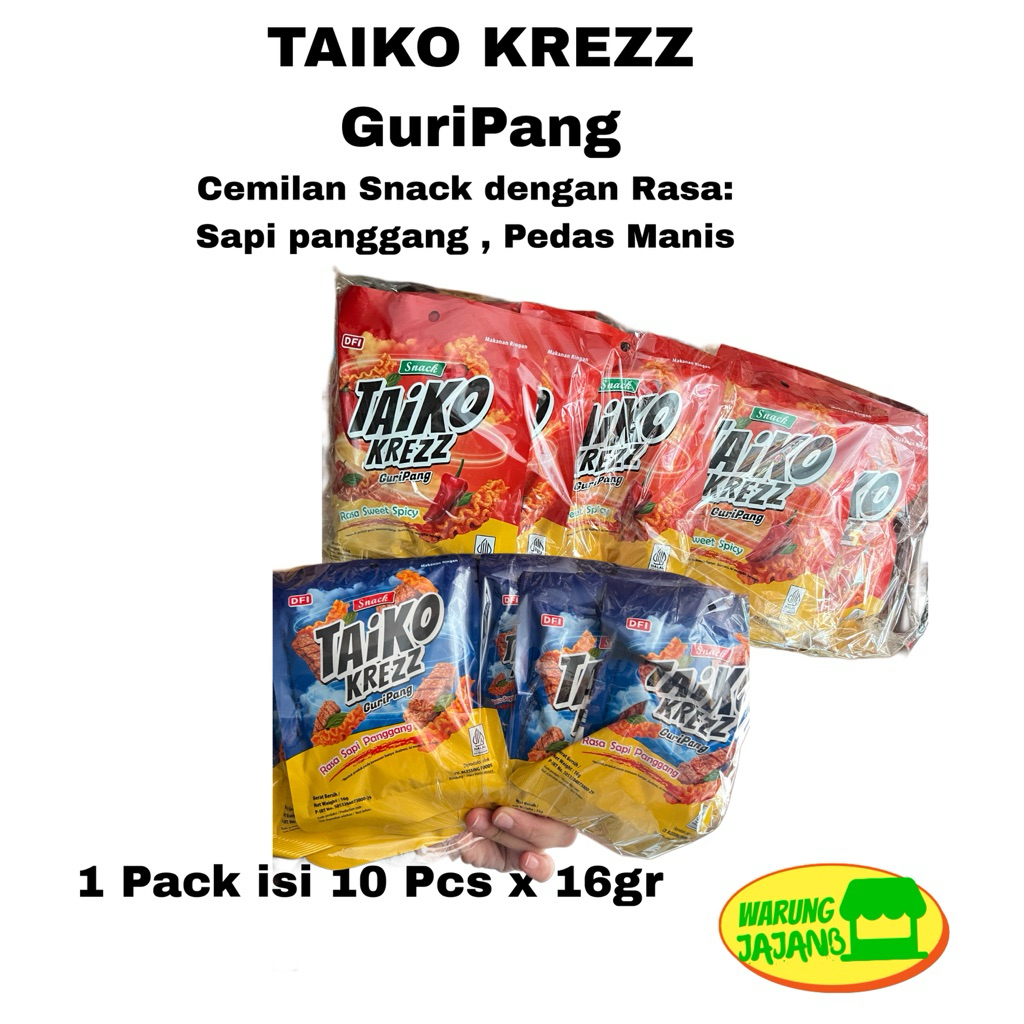 Jual TAIKO KREZZ GuriPang Cemilan Snack Rasa Sapi Panggang Pedas Manis ...