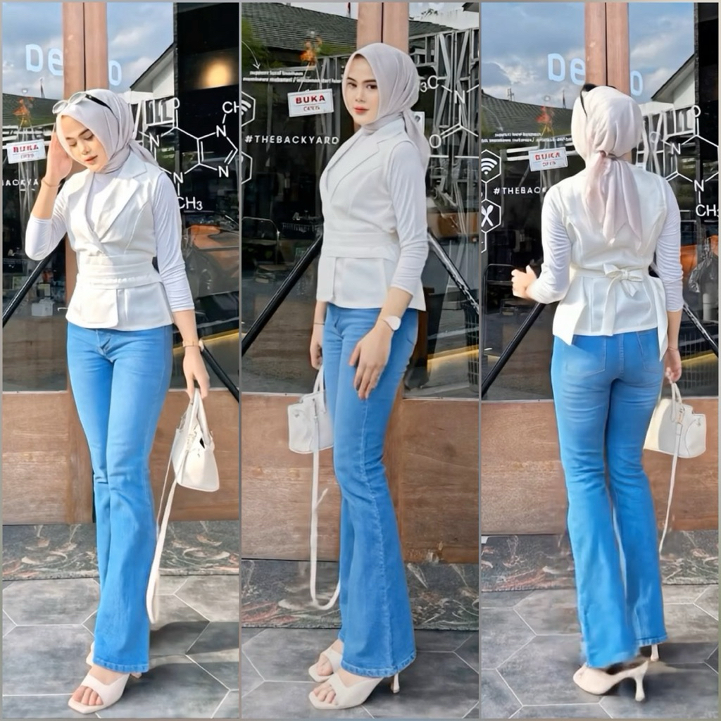 Jual Highwaist Cutbray Jeans Wanita - Celana Cutbray Stretch Kekinian ...
