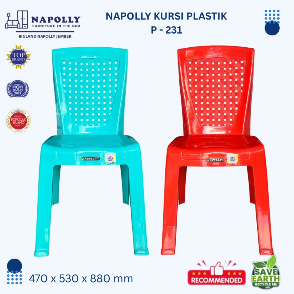 Jual KURSI SENDERAN PLASTIK NAPOLLY - Kursi Santai / Kursi Teras ...