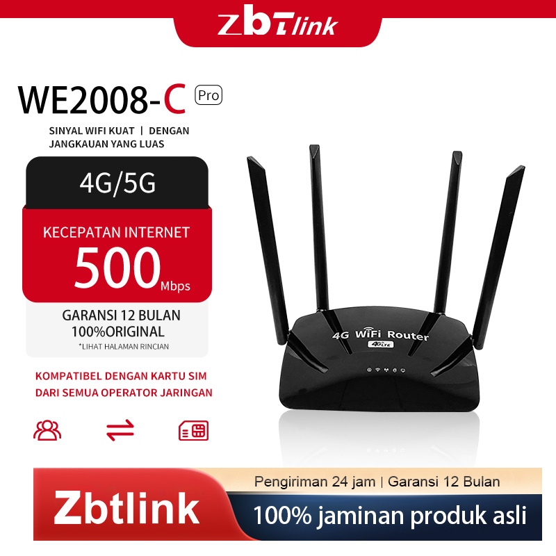 Jual ZBT 500Mbps Modem WiFi 4G All Operator LTE Sim Card Slot 2.4GHz ...