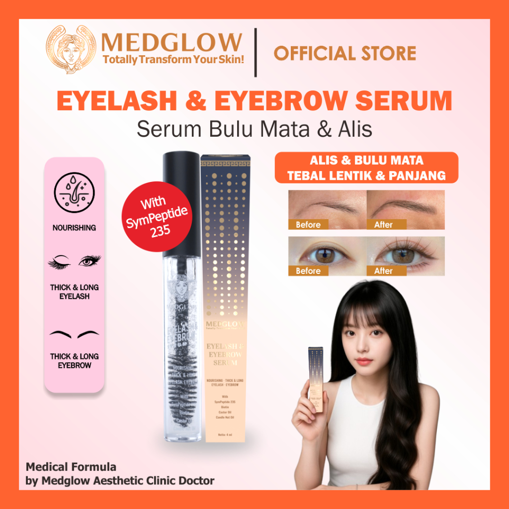 Jual 𝐌𝐄𝐃𝐆𝐋𝐎𝐖 𝐂𝐋𝐈𝐍𝐈𝐂 2 in 1 EYELASH & EYEBROW SERUM | Mascara Vitamin Penumbuh Pemanjang Bulu ...