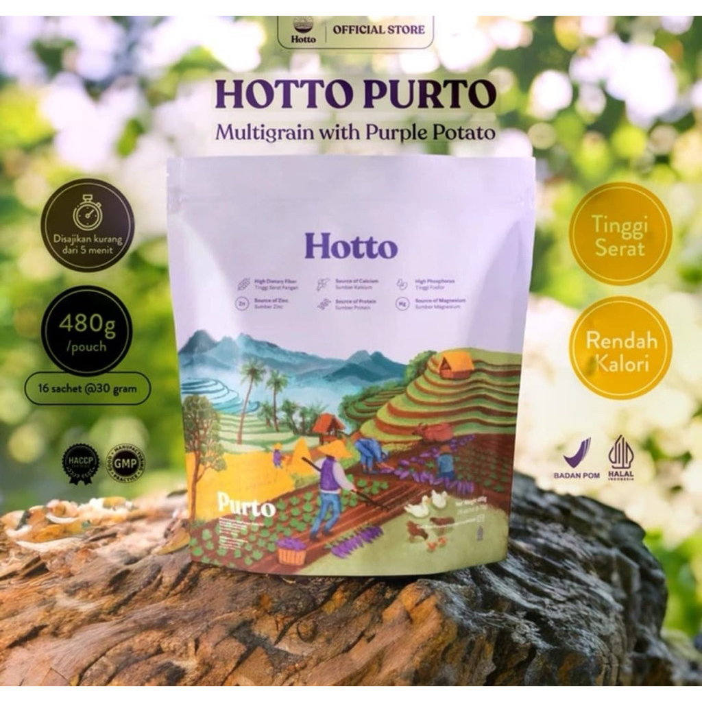 Jual Hotto Purto Multigrain Sereal Oat ubi ungu Meal replacement dan ...