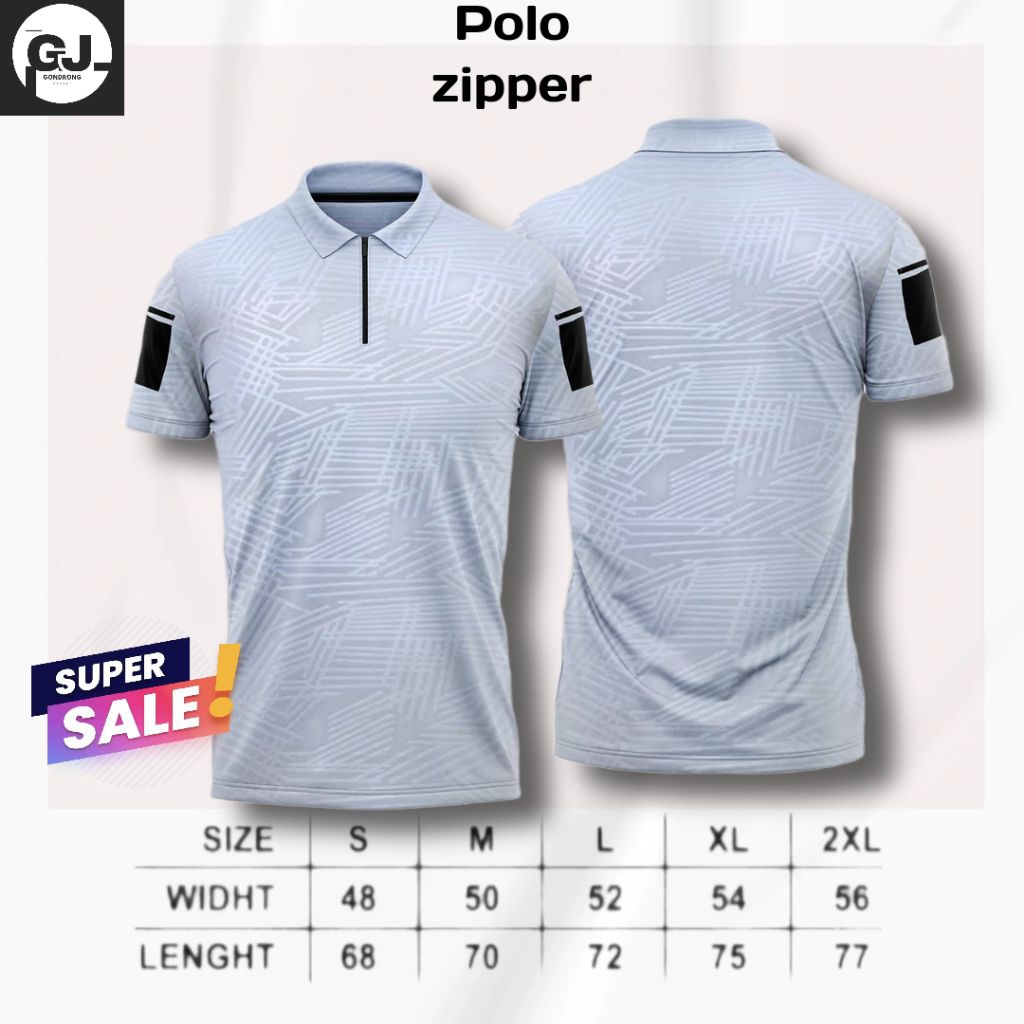 Jual Polo shirt zipper Dryfit Embose / Baju wangki polo terbaru / Kaos ...