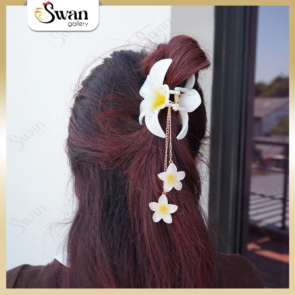 Jual Jepit Rambut Kamboja Rantai Kaitan Bunga Bali Glossy Jedai Elegant ...