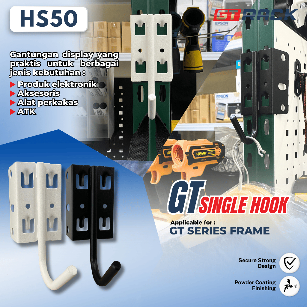 Jual GT RACK HS50 - GT SINGLE HOOK 50KG TAMBAHAN ACCESSORIES GANTUNGAN ...