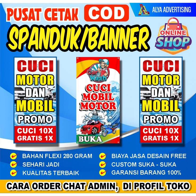Jual CETAK SPANDUK STEAM MOTOR TERMURAH SEHARI JADI, GRATIS DESAIN ...