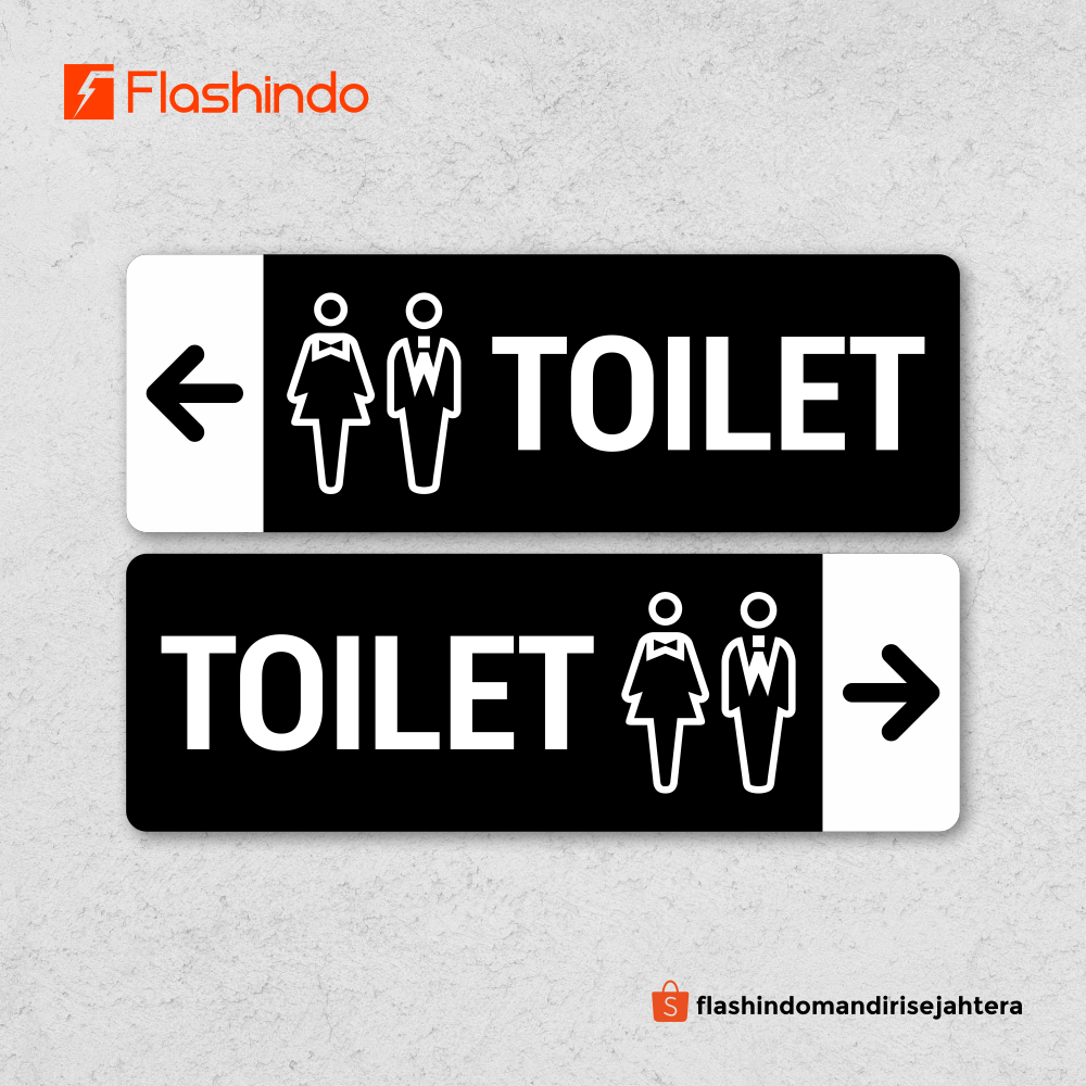 Jual Sign Board Acrylic / Akrilik Tanda Toilet Pria Wanita Arah Kanan ...