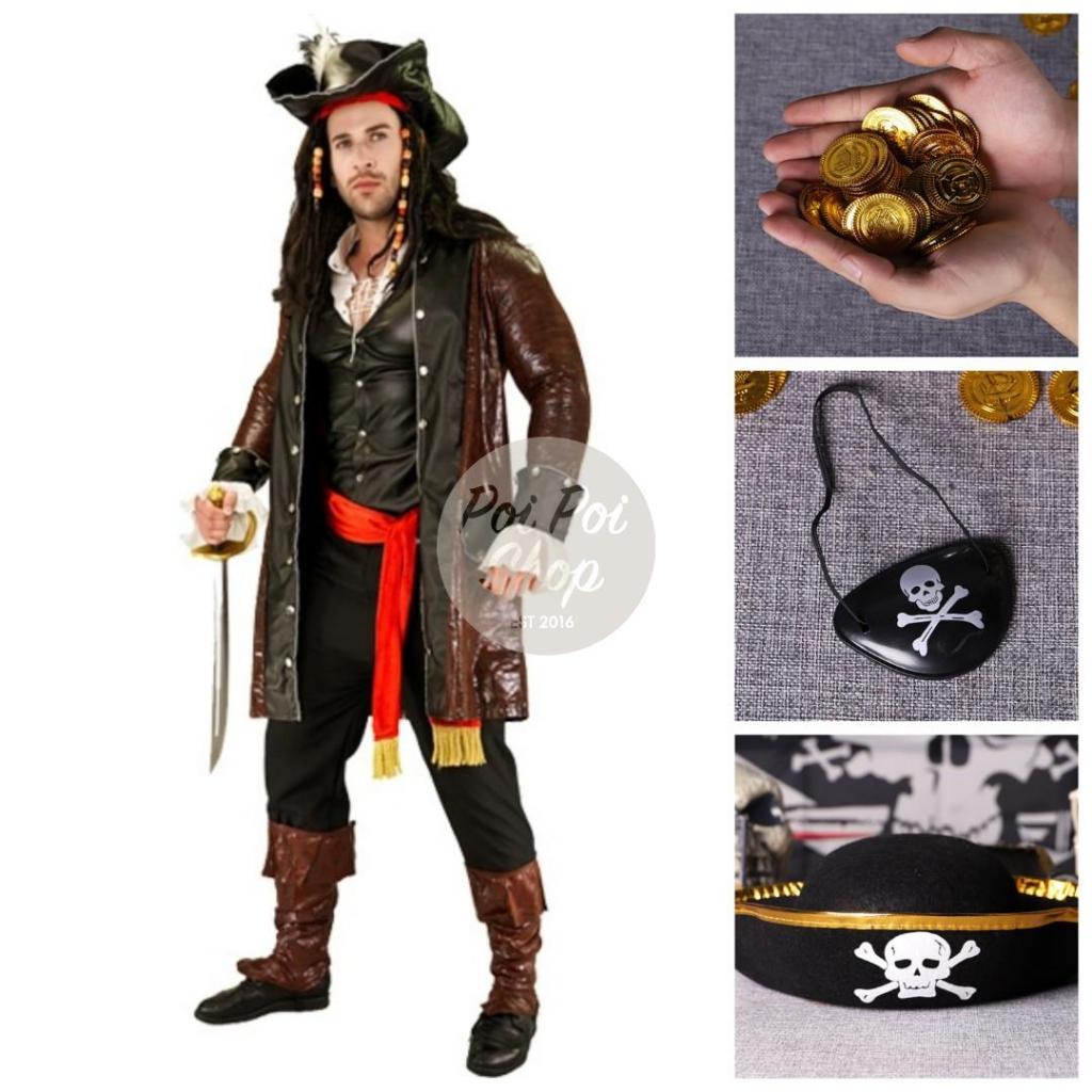 Jual Kostum Bajak Laut Pirate Pria Dewasa Aksesoris Pirate Set Kostum ...