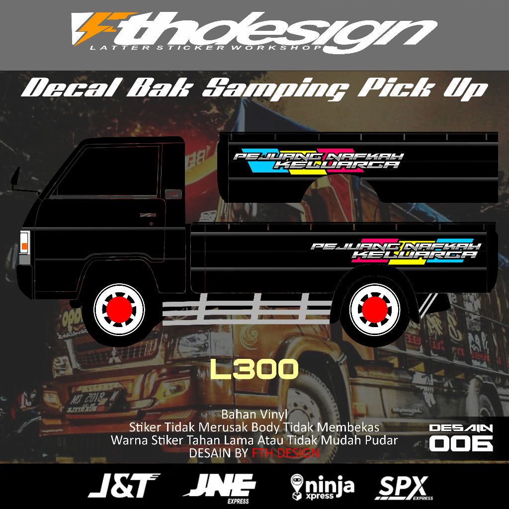 Jual [FTH 006] STIKER MOBIL BAK SAMPING GRANMAX FUTURA L300 DMAX HIL ...