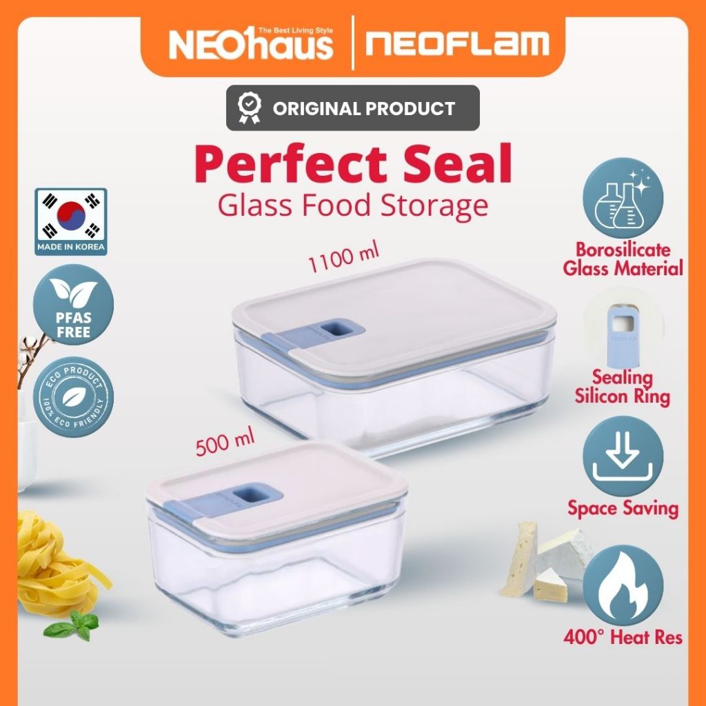Jual Neoflam Perfect Seal M Glass Food Storage Rectangular │ Airtight ...