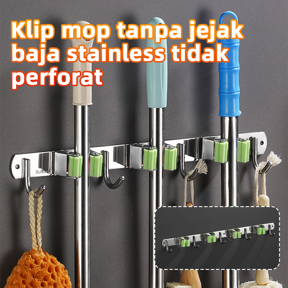 Jual Pel Stainless Gantungan Kokoh Anti Karat Tempat Sapu dan Sapu dan ...