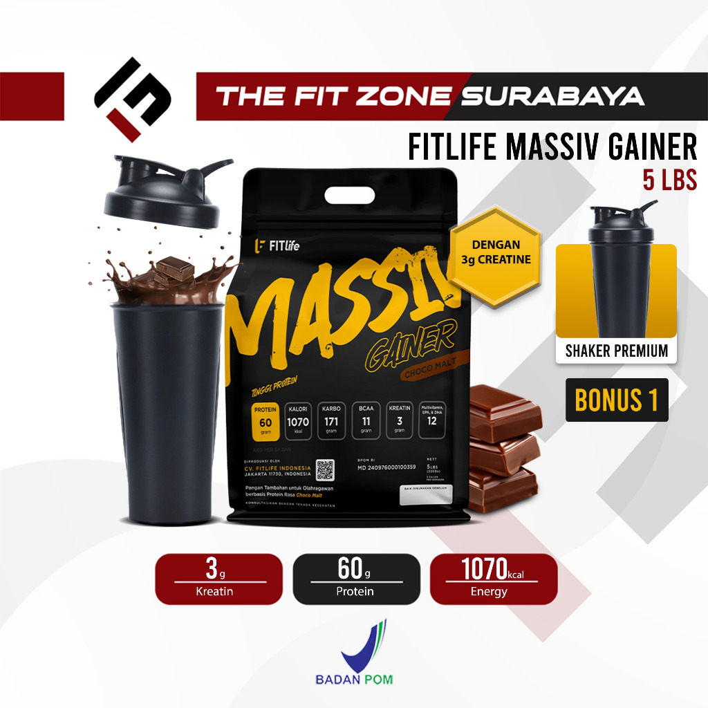 Jual FITLIFE Massiv Gainer 5 Lbs Supplement Fitness Weight Gainer ...