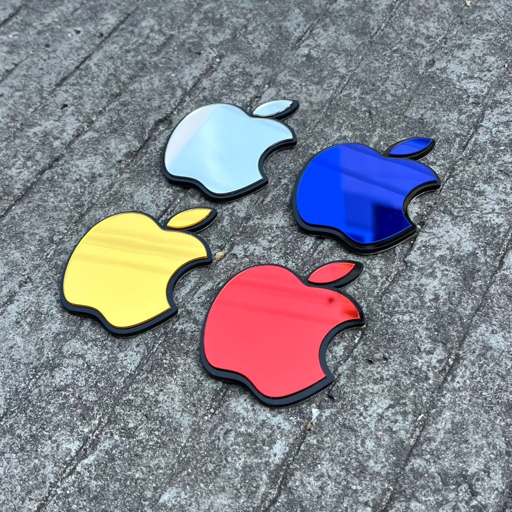 Jual EMBLEM APPLE AKRILIK MIRROR 3D / STICKER KACA TEMPEL LOGO APPLE ...