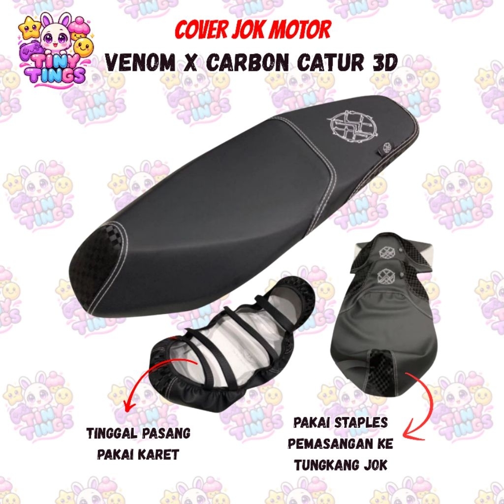 Jual Cover Jok Motor Motif LOGO VENOM X CARBON CATUR 3D – Bahan PREMIUM ...