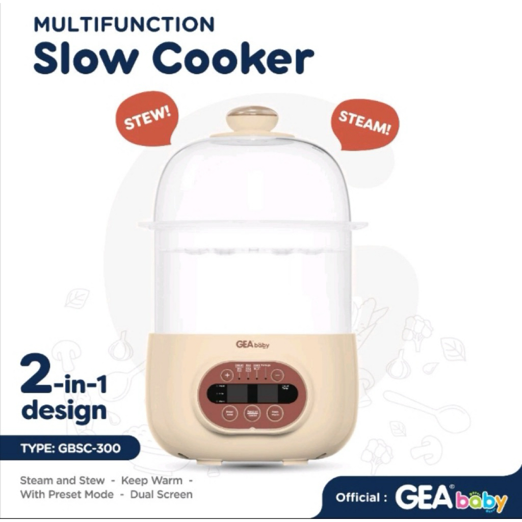 Jual Gea Baby Multifunction Slowcooker 1L GBSC-300 | Shopee Indonesia