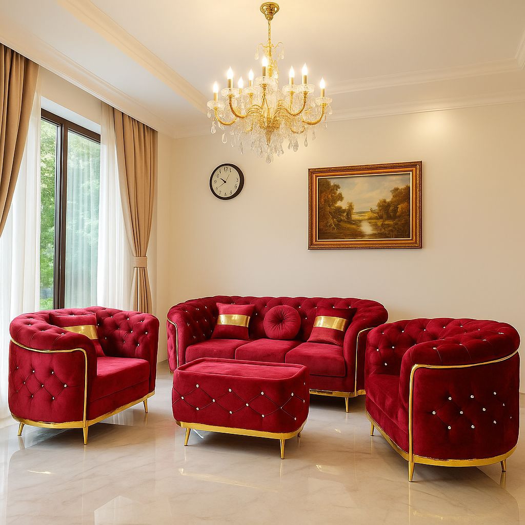 Jual SOFA TURKI FULL KANCING/SOFA LIST EMAS/SOFA SET 321 FREE MEJA ...