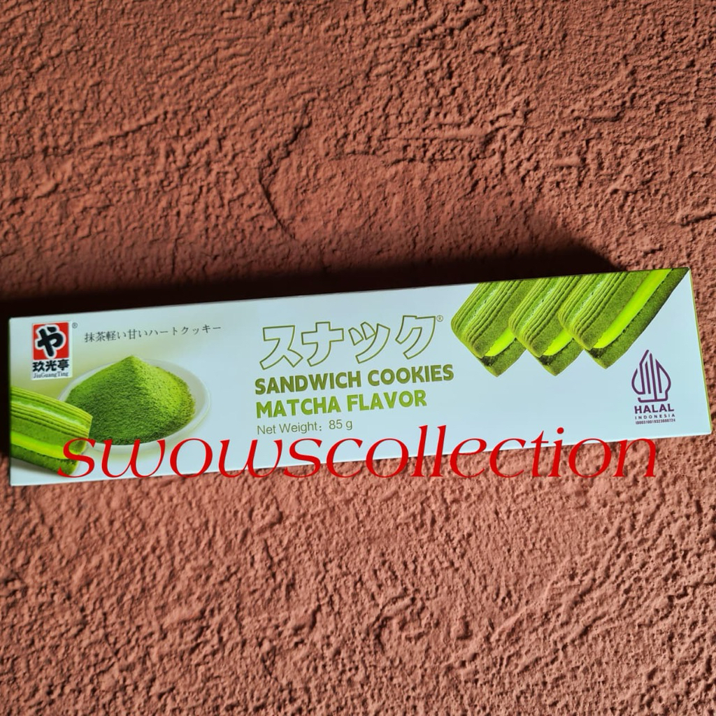 Jual JIU GUANG TING SANDWICH COOKIES MATCHA FLAVOR BISCUIT BISKUIT TEH ...