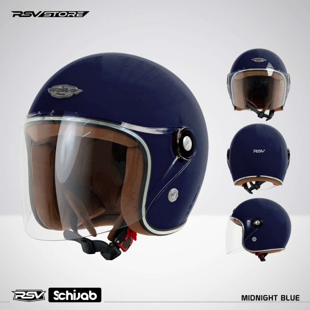 Jual RSV SC Hijab Retro Classic Helm Half Face -Midnight Blue | Shopee ...