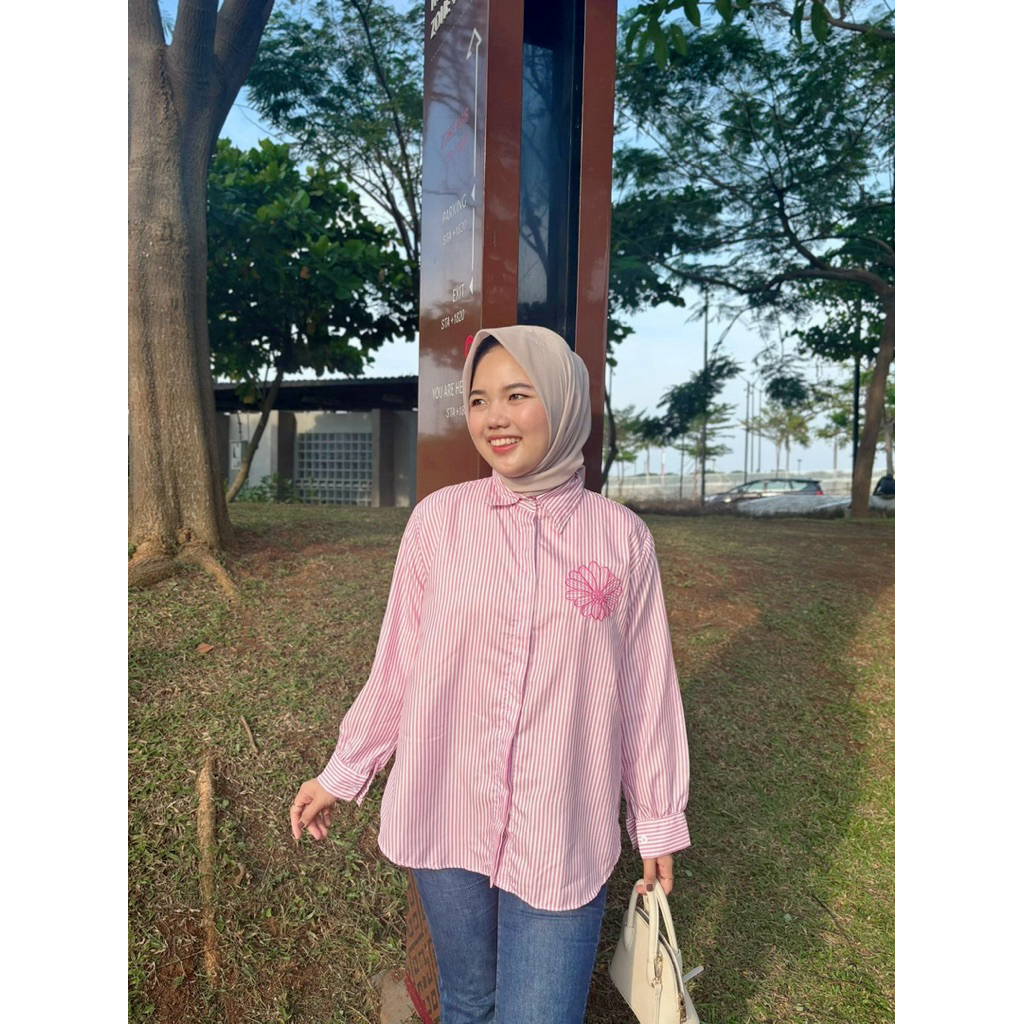 Jual GIRLFASHIONSTORY ORIGINAL (PRE-ORDER) VELBE KEMEJA BORDIR OVERSIZE ...