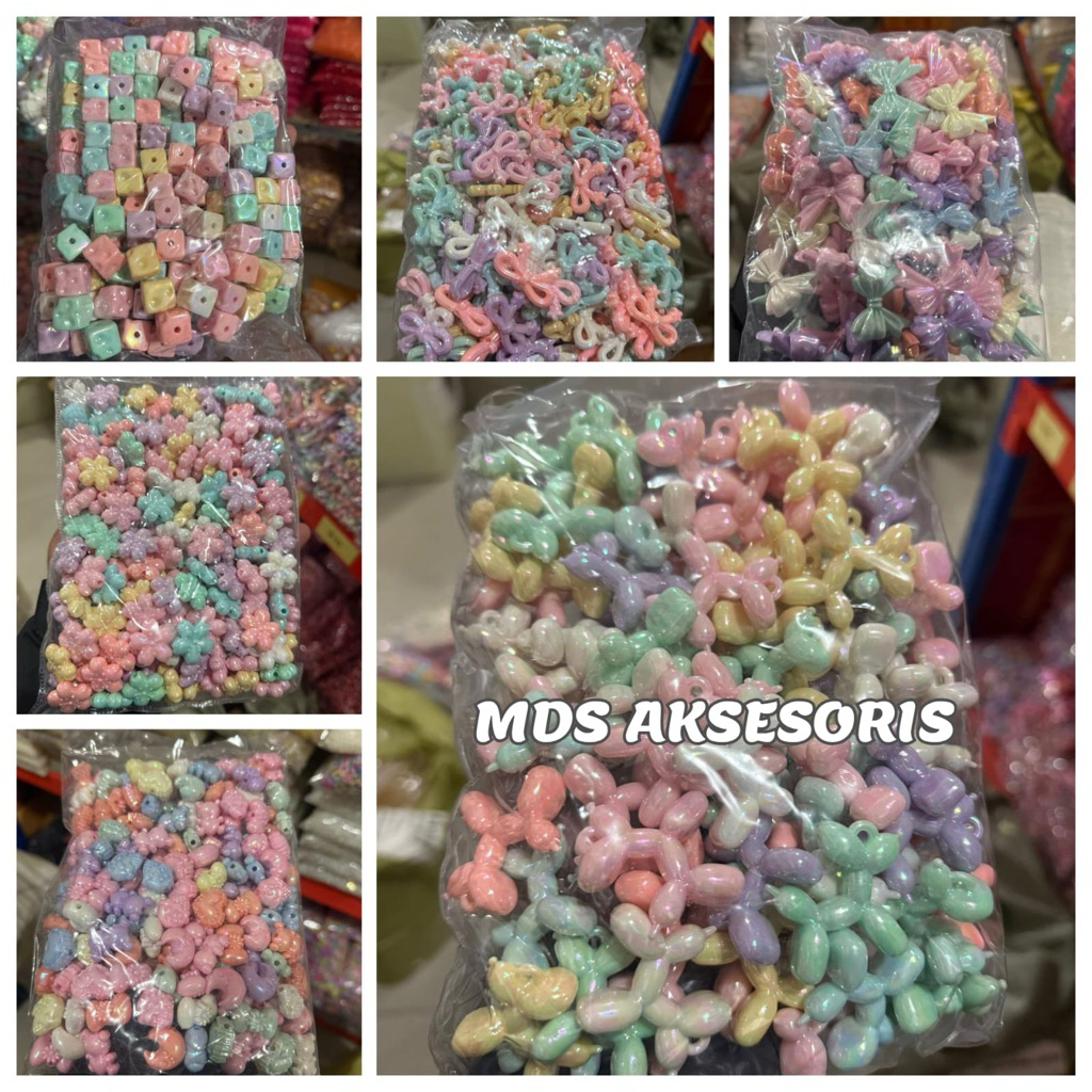 Jual 1 Pon Dan 1/2 Pon Manik Manik Mote AB Love Pita Pudel Bintang ...