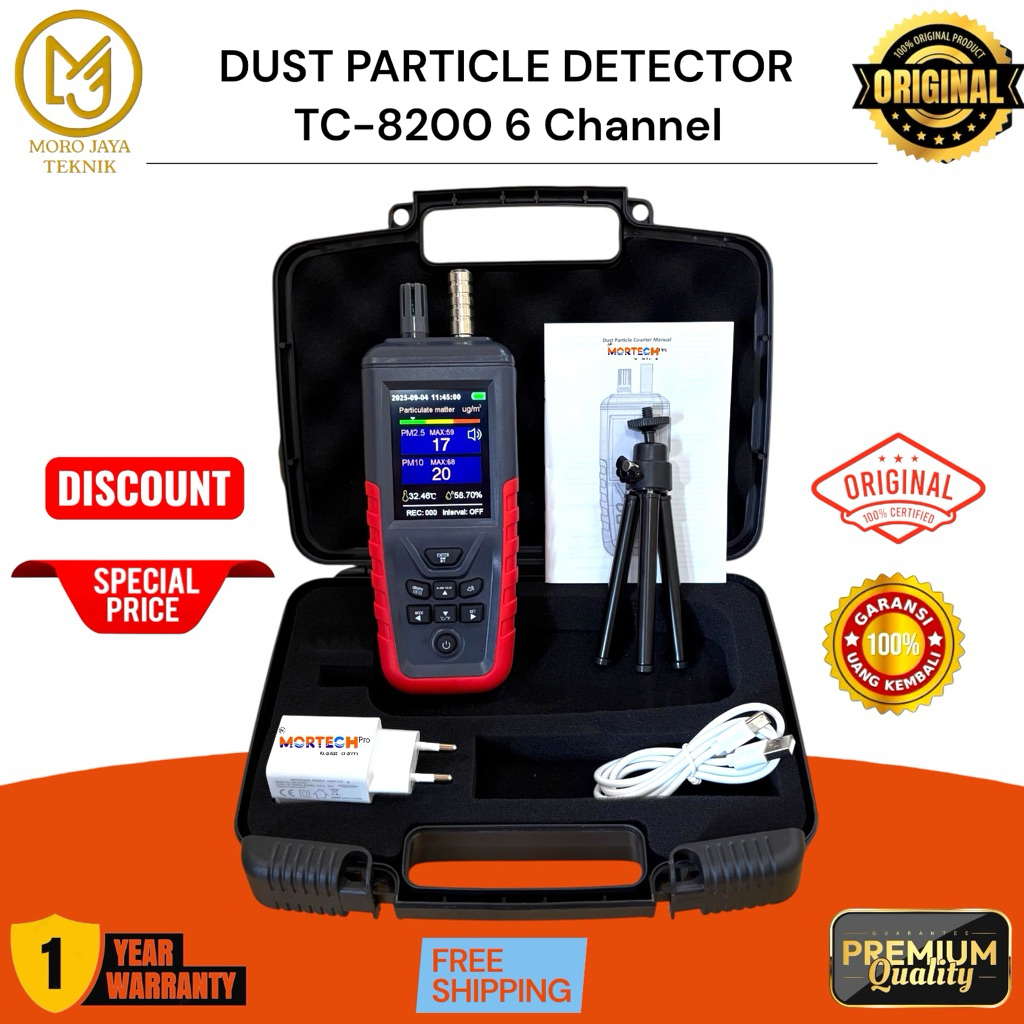 Jual Dust Particle Counter 6 Channel PM2.5 TC 8200 Air Quality Monitor ...