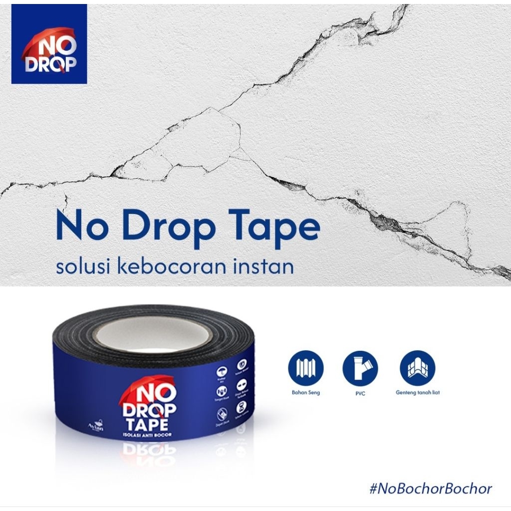 Jual isolasi no drop tape / plasban anti bocor kemasan roll | Shopee ...