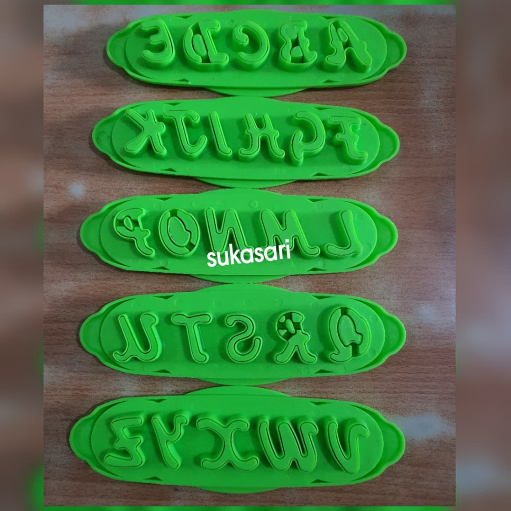 Jual Cutter Plastic Alphabeth ( 6 ) Hijau / Cutter Huruf Emboss ...