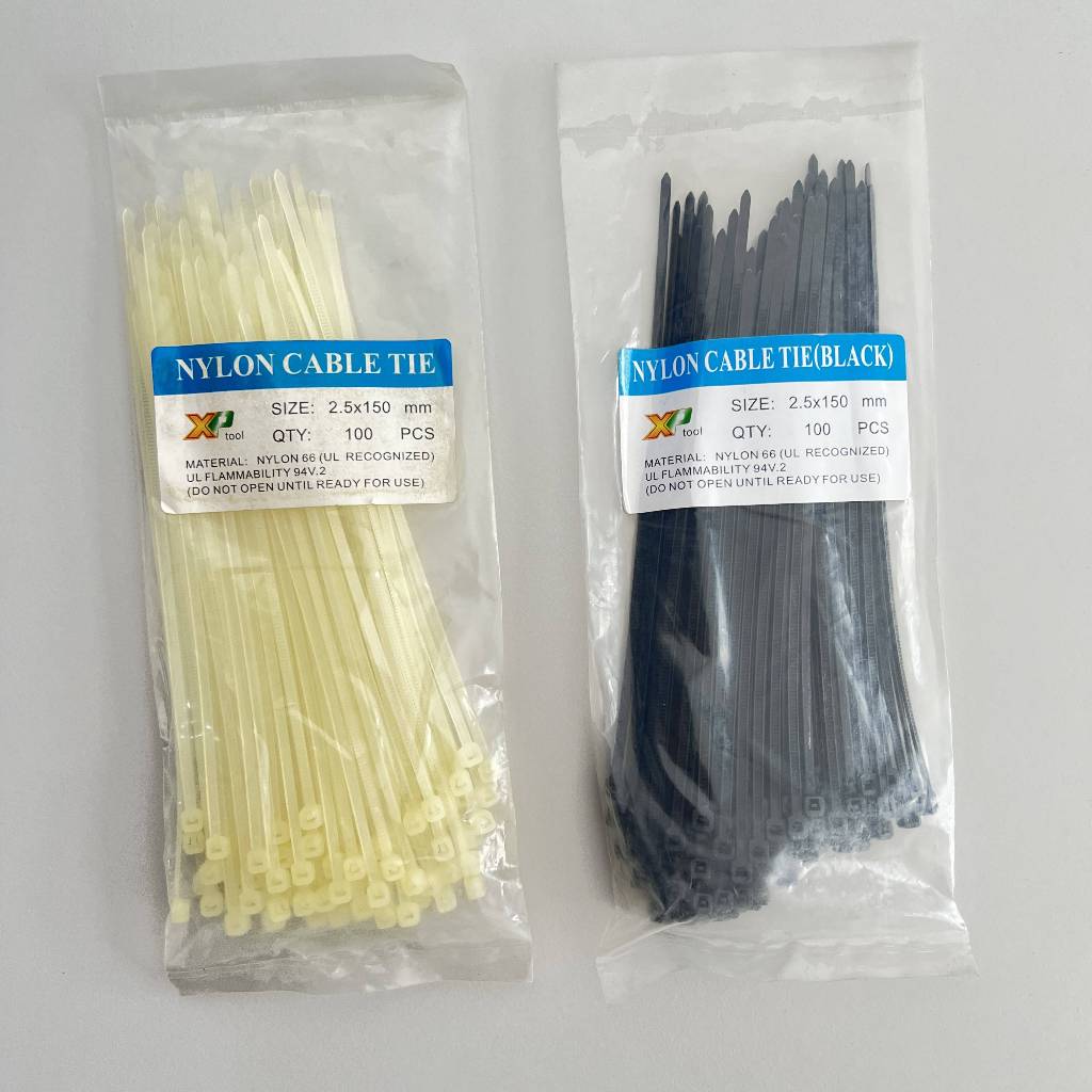 Jual Kabel Ties / Kabel Tis / Cable Ties 2,5 x 150mm Hitam Putih Merk ...