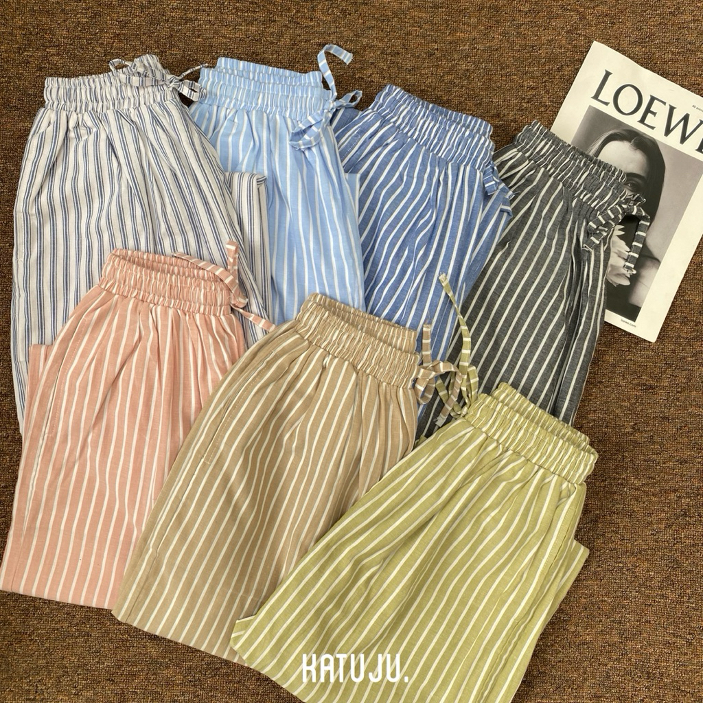Jual Katuju-Celana Cotton Stripe Pants Alula | Shopee Indonesia