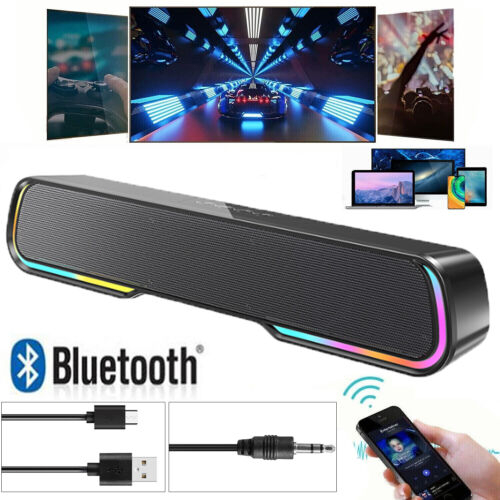 Jual UNIG Speaker TV RGB LED Light Surround Sound Bar 4 Speaker System ...