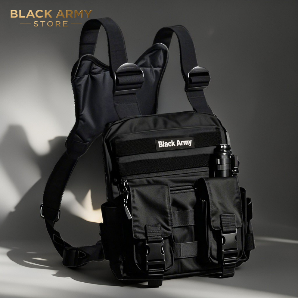Jual Tas Dada Pria Black Army Chestbag Rompi Tactical Hitam Premium ...