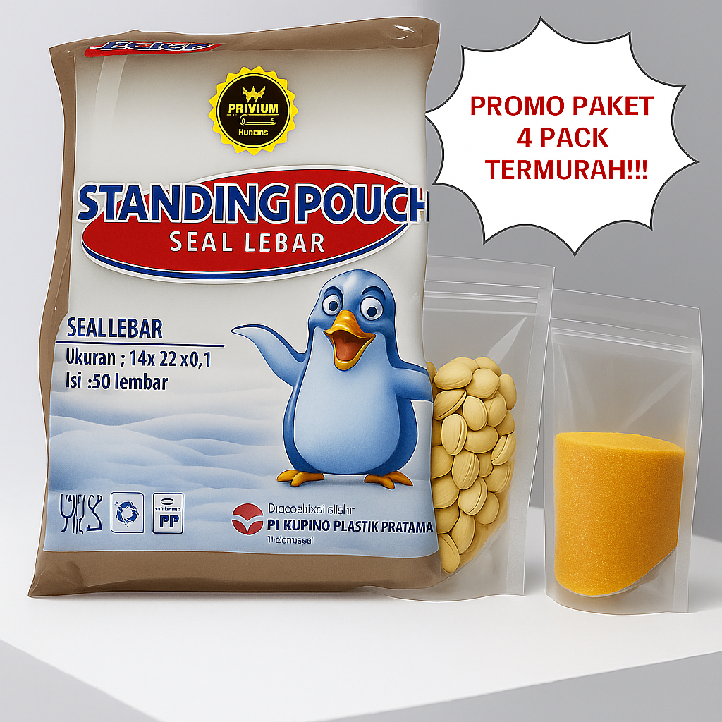 Jual Standing Pouch 14x22 Double Seal Premium 50 Lembar Blutop Premium ...