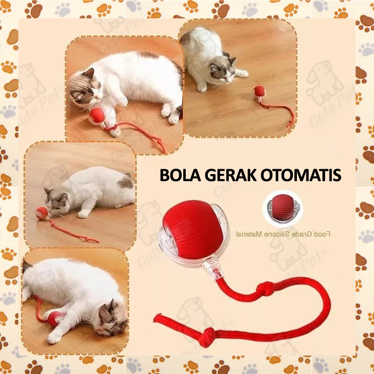 Jual E43BC5 Mainan Kucing BOLA GERAK TALI Goyang Sendiri Otomatis Warna ...