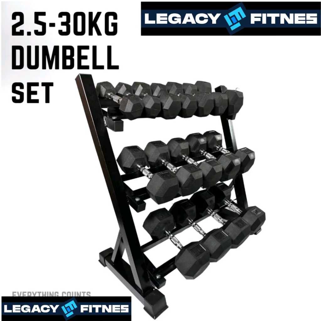 Jual LEGACY FITNESS - Dumble Set Rack Hexagonal 2.5 - 30kg | Shopee ...
