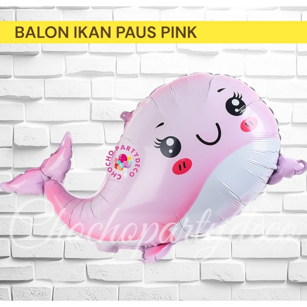 Jual Balon IKAN PAUS PINK / Balon Foil Whale Ikan Paus | Shopee Indonesia