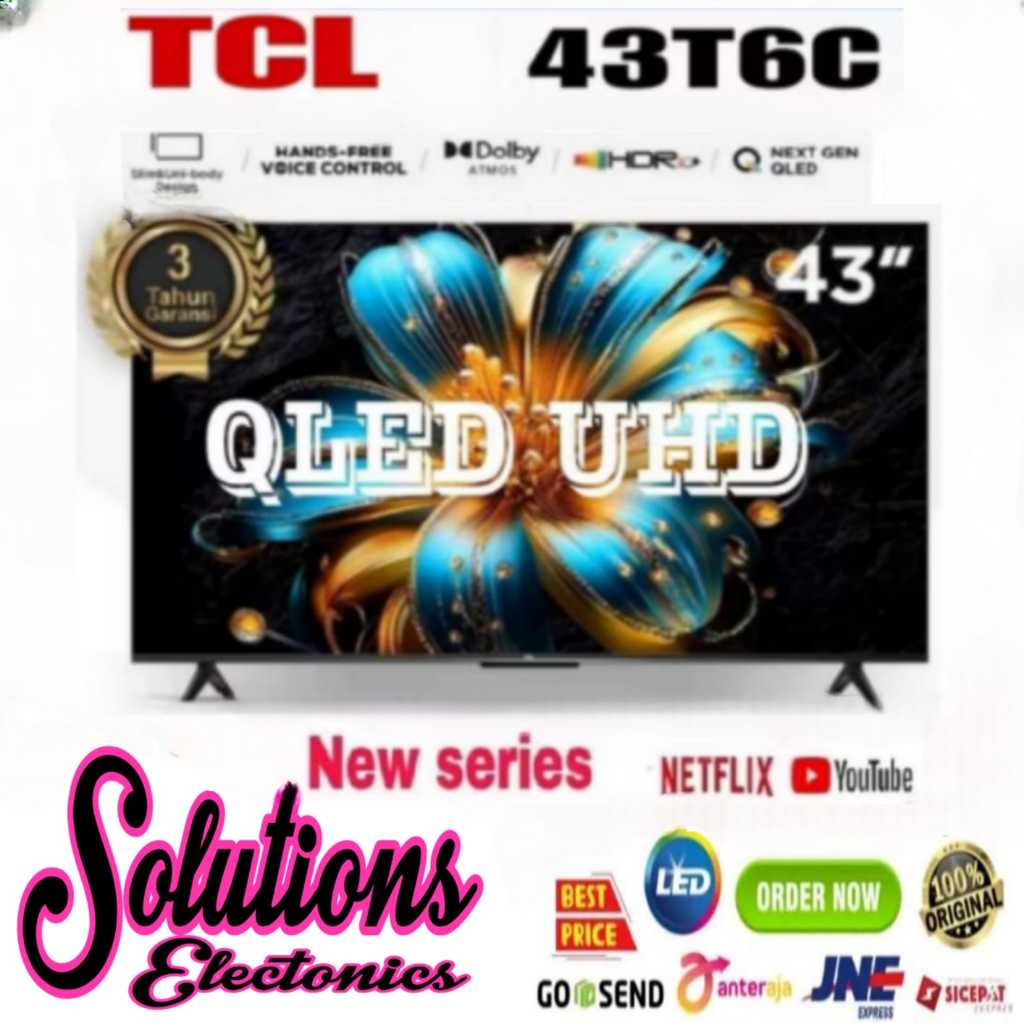 Jual TCL 43T6C 43 Inch GOOGLE TV 4K QLED - HVA Panel - Dolby Vision ...