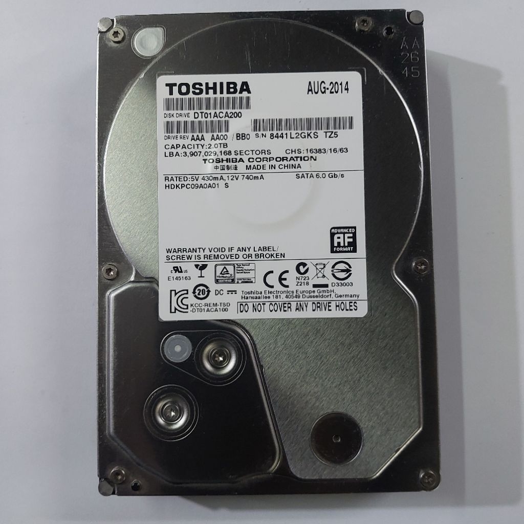 Jual Toshiba 2TB 3.5inch Sata 7200Rpm Internal Second ORI Copotan ...