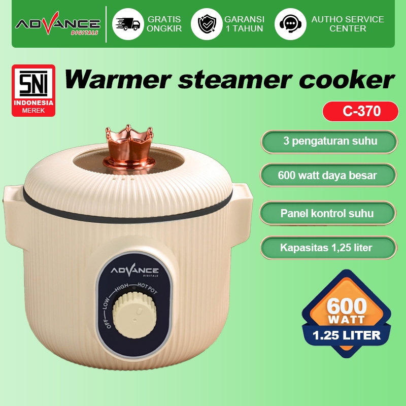 Jual Advance Panci Listrik 1,25L Dengan Kukusan Multi Cooker 600 Watt ...
