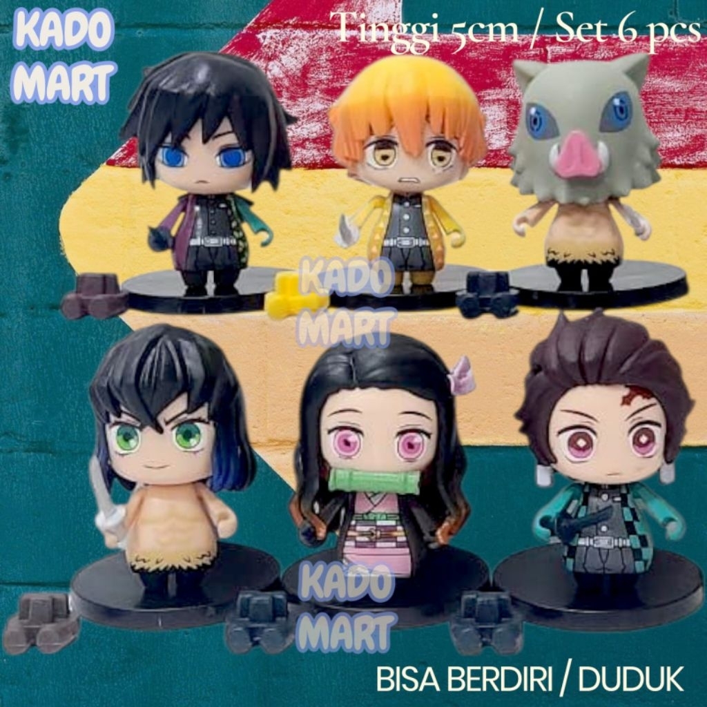 Jual Action Figure Demon Slayer Chibi Set 6 Pcs Tinggi 5cm Bisa Di ...