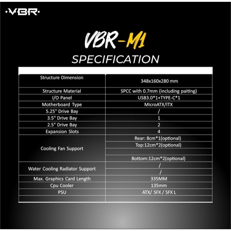 Jual CASING PC VBR M1 M-ATX/ITX BLACK OR WHITE | Shopee Indonesia