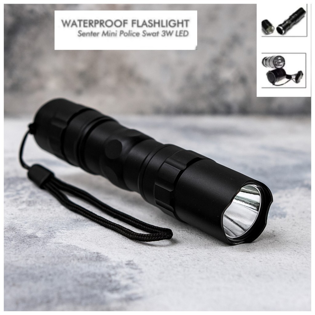 Jual Senter Mini Swat Police 3W / SENTER POLICE 3W/ Senter Lampu ...