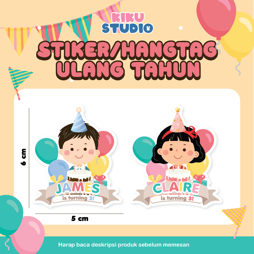Jual Stiker/HangTag Ulang Tahun Anak – Souvenir Ultah Custom Nama ...