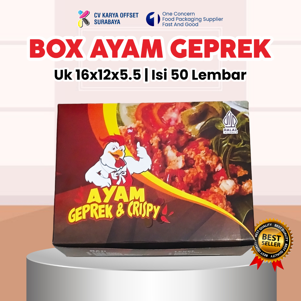 Jual Box Ayam Geprek isi 50 pcs | Dus | Kotak | KFC | Kardus | Ayam ...