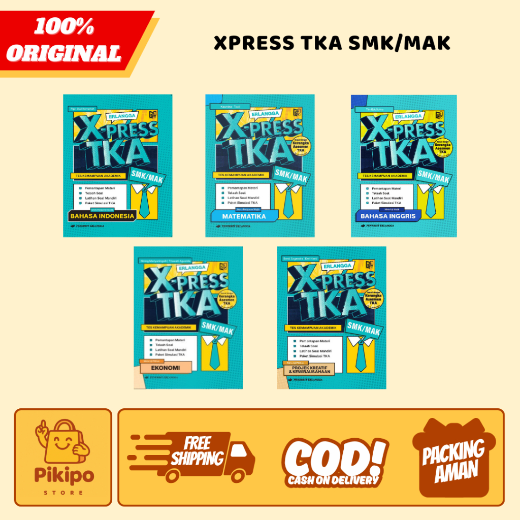 Jual BEST SELLER XPRESS TKA SMK/MAK (BHS INDO, BHS INGGRIS, MATEMATIKA ...