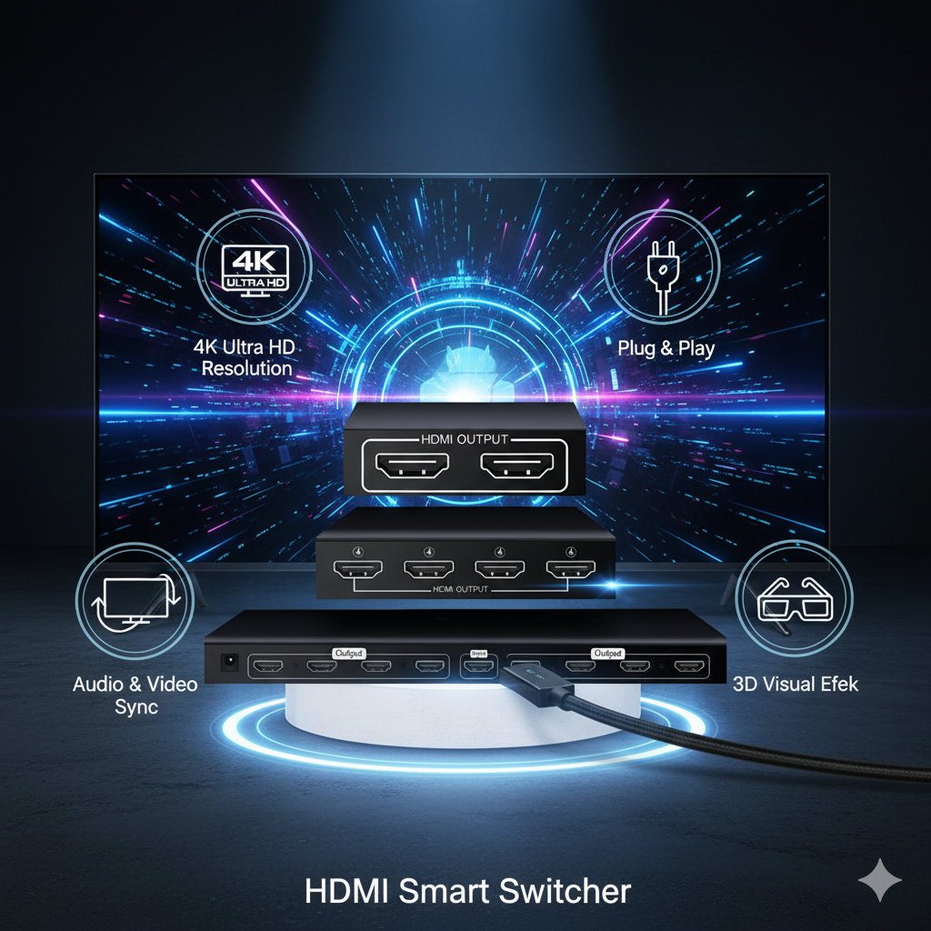 Jual FJGEAR HDMI Splitter 2/4/8 Port Mini Alat Pembagi Sinyal HDMI ...